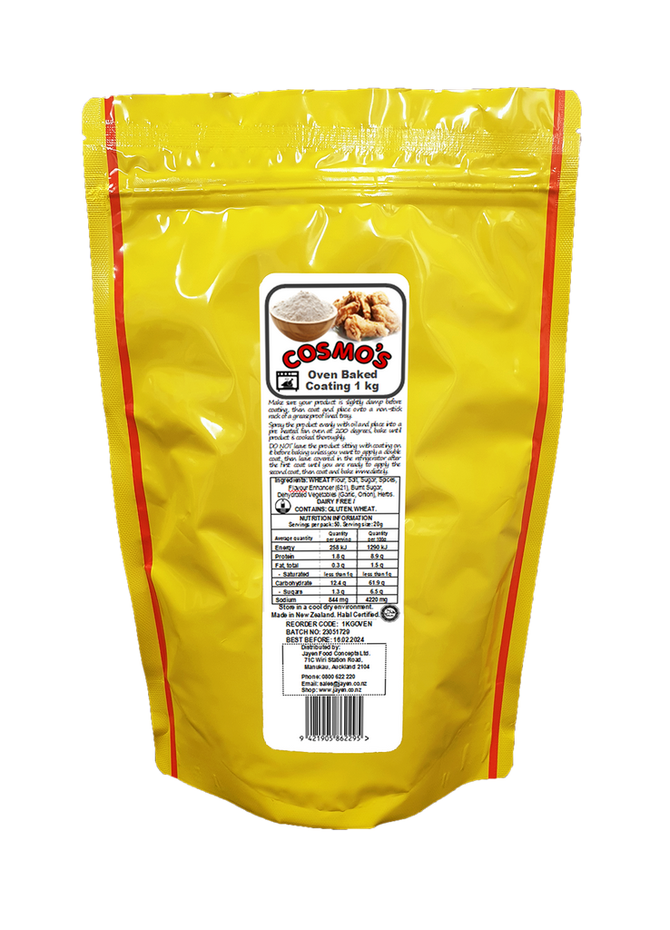 Cosmo's Oven Baked Coating 1kg – Jayen Food Concepts Ltd